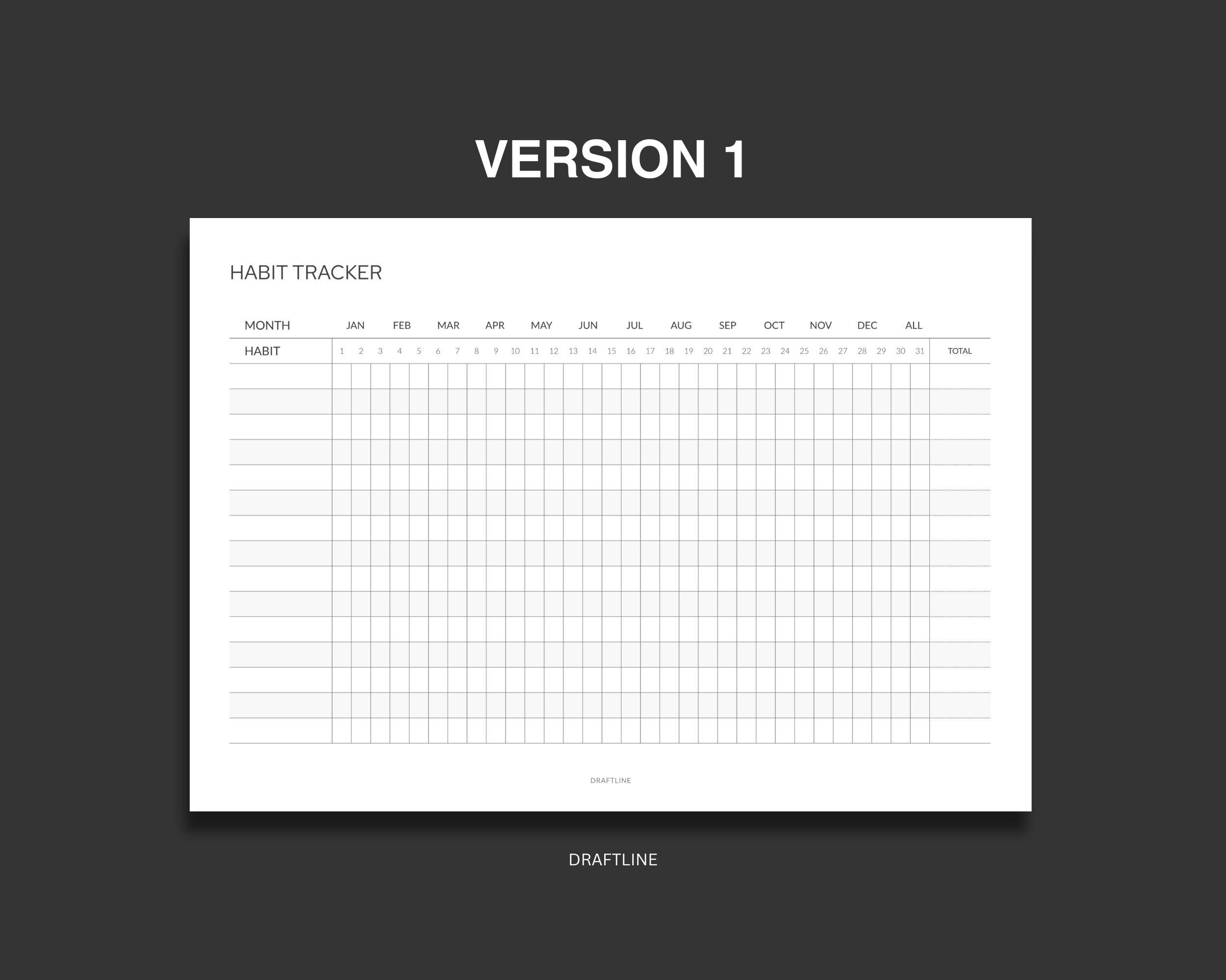 Monthly Habit Tracker Printable: A4/a5/letter Sizes (fillable PDF) - Etsy