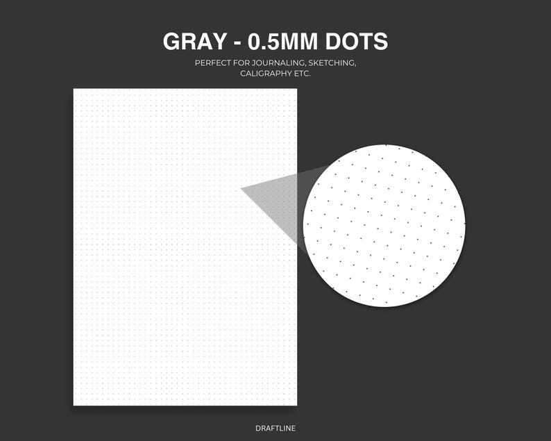 Dot Grid Paper Printable PDF – 4mm, 5mm and 6mm – A4, A5 and Letter ...