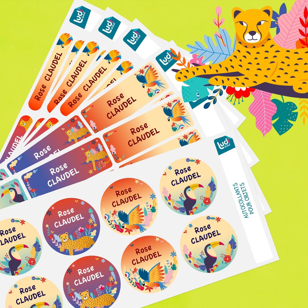 Back to School PACK: Jungle Vibes Self-adhesive and Personalized First ...