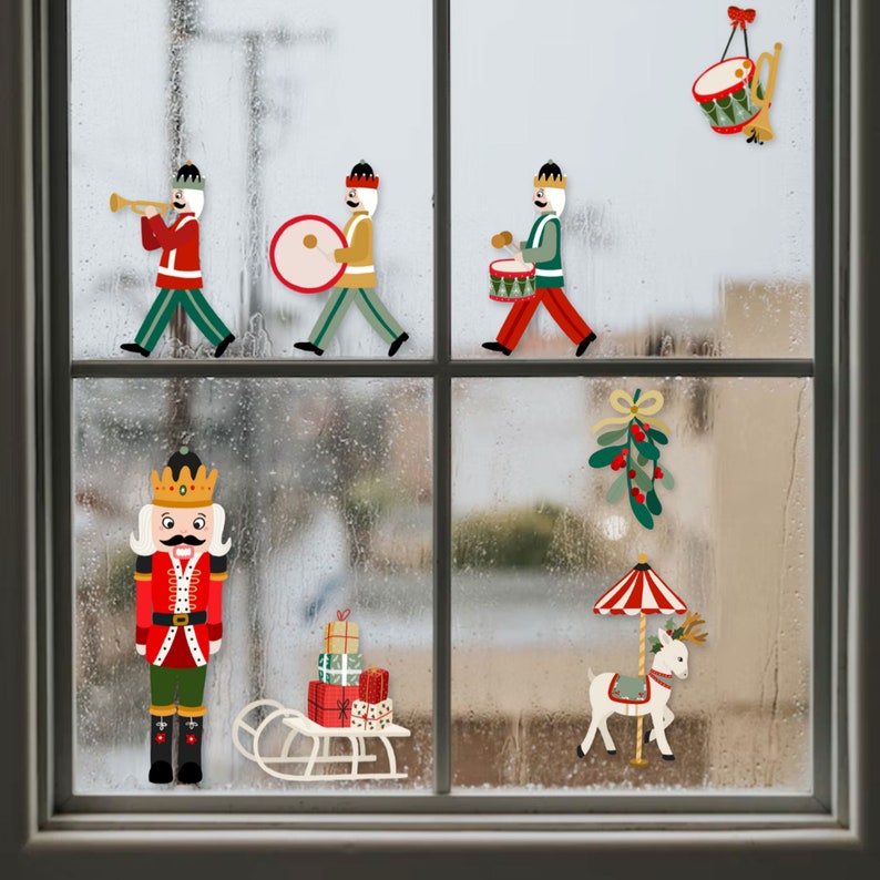 Christmas Window Stickers, Reusable and Repositionable Electrostatic ...
