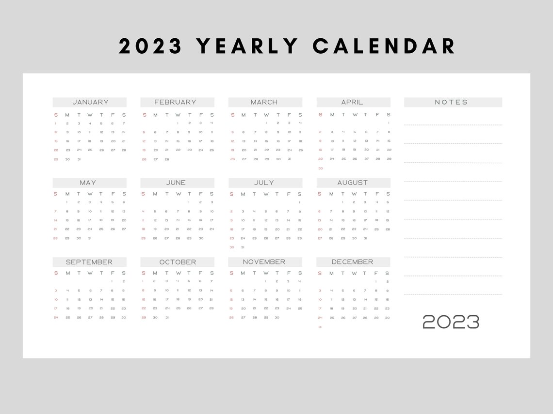 2023 Year Calendar Printable Landscape Minimalist Calendar - Etsy UK 2023 Year Calendar Printable Landscape Minimalist Calendar - Etsy UK
