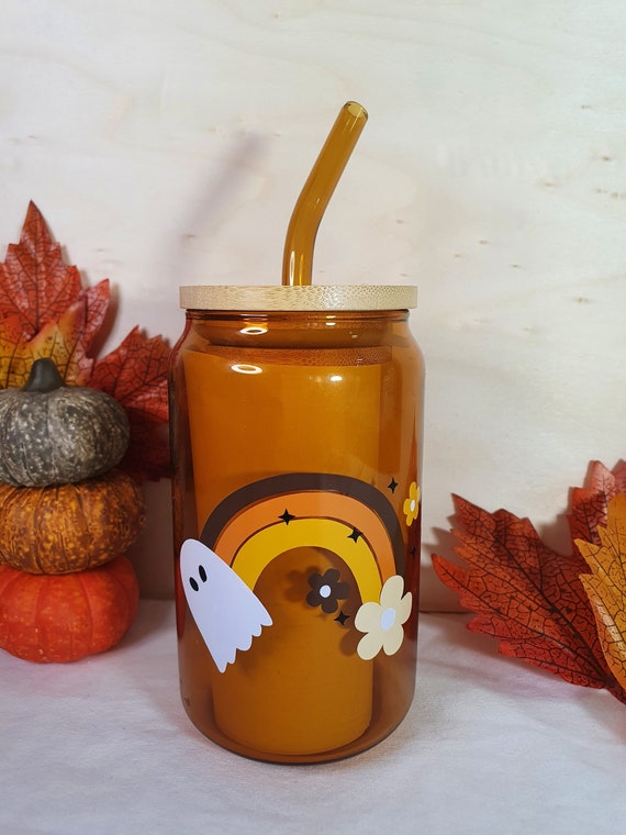 Custom Glass Can Shape 350 Ml Rainbow & Ghost - Etsy