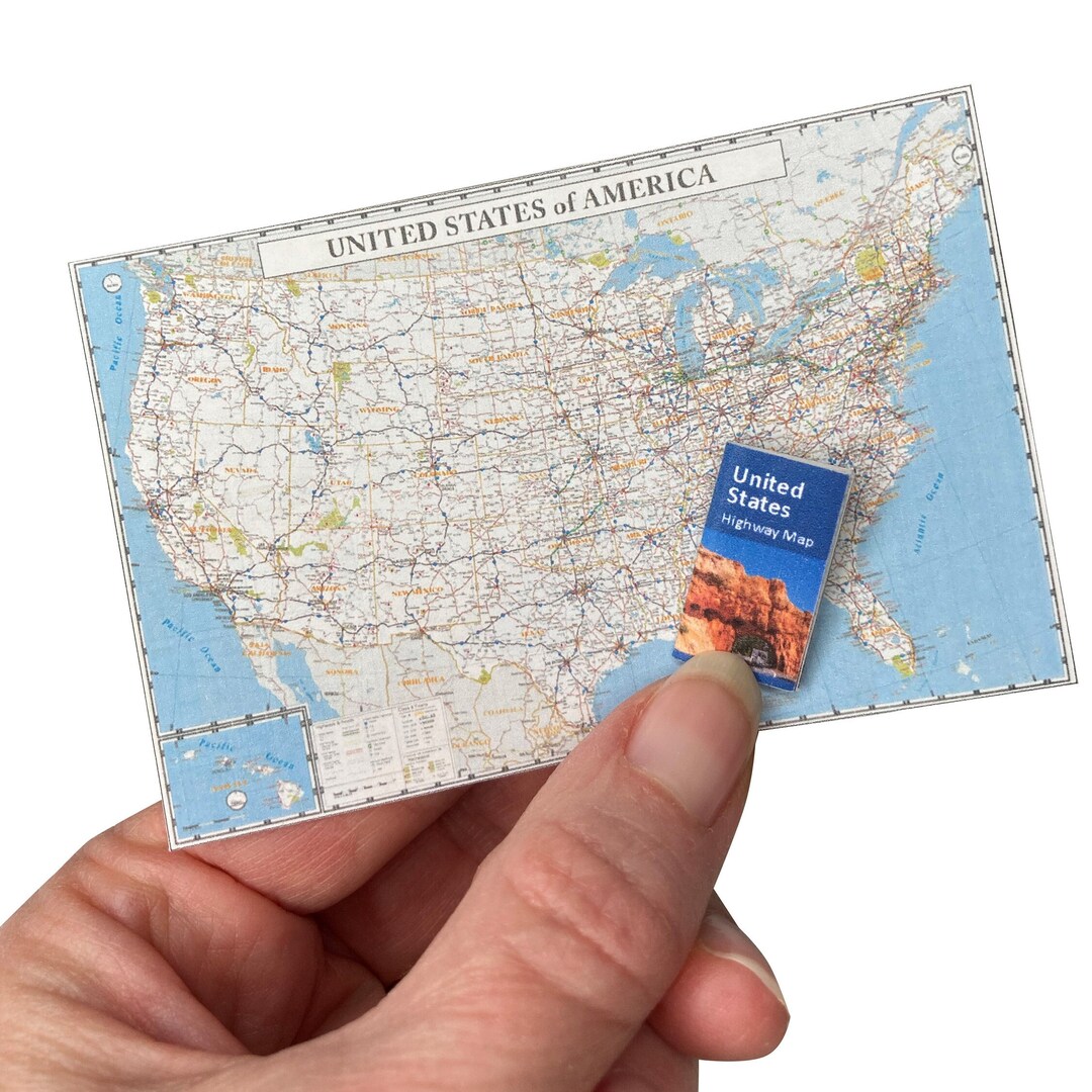 United States Highway Map for Dollhouse Road Map of USA - Etsy