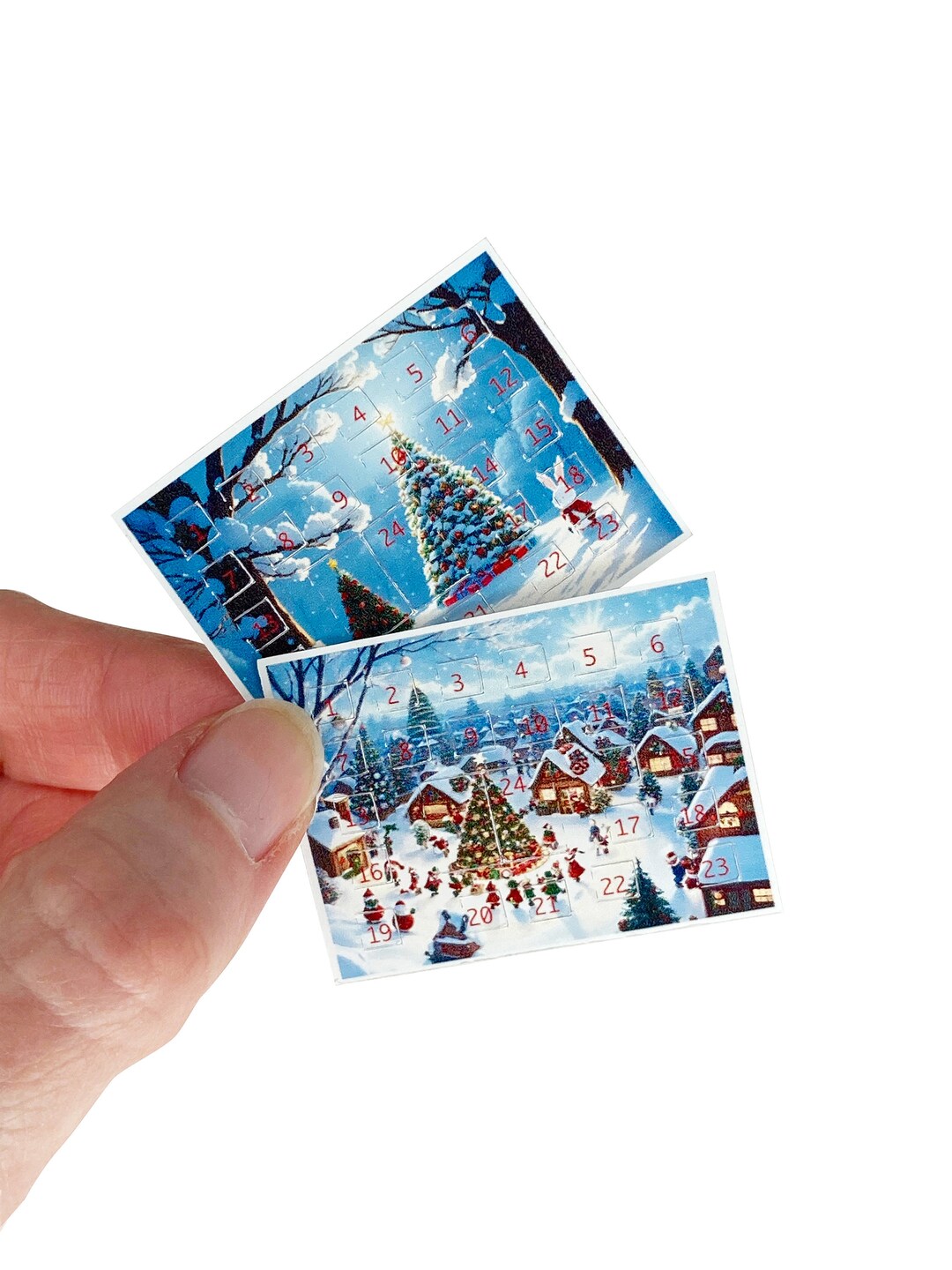 Miniature Christmas Advent Calendar With Opening Windows, Scaled to 1: ...