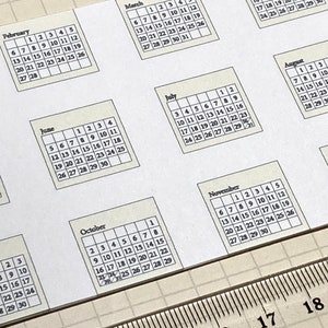 Printable (pdf) Miniature Wall Calendar for Dollhouse, Instant Download ...