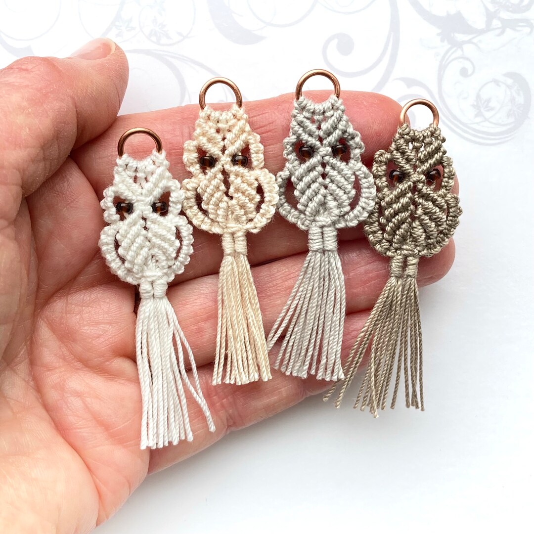 Miniature Macrame Owl: Handcrafted Dollhouse Decor - Etsy
