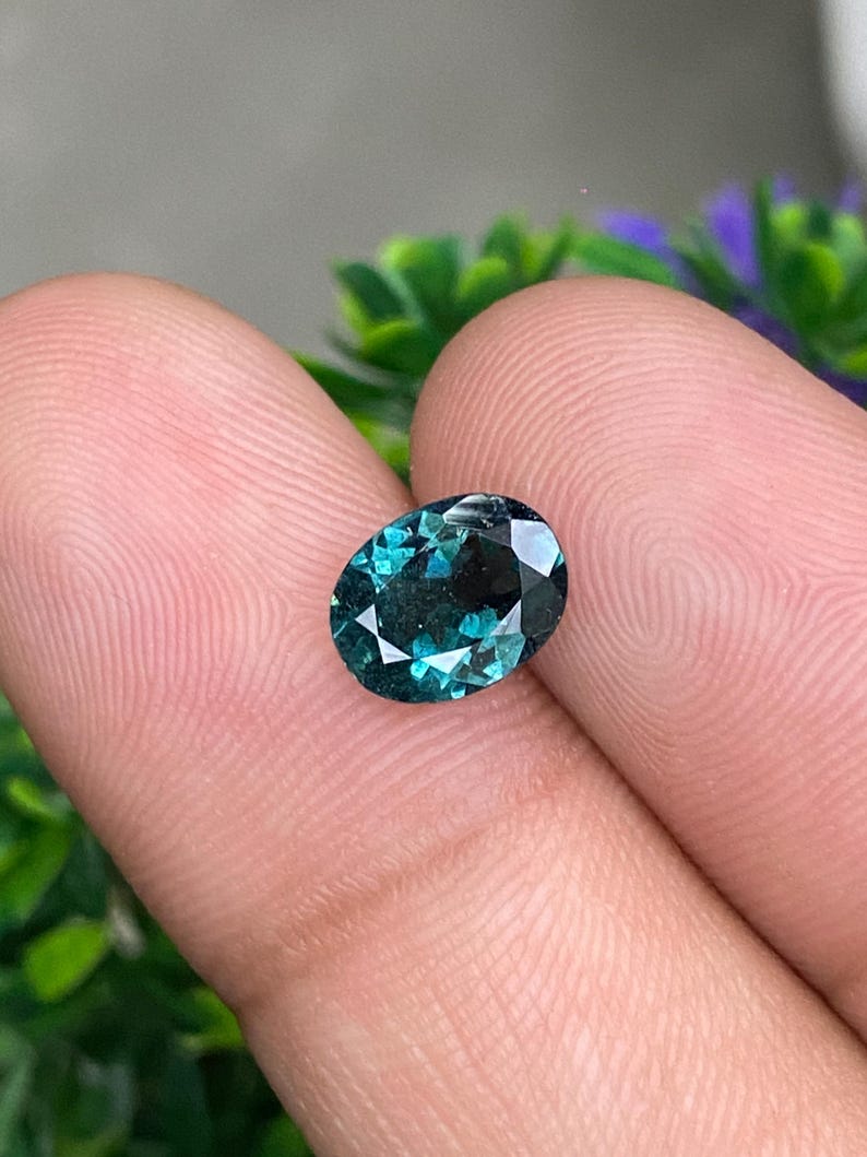 Very Rare Color Natural Blue Tourmaline Oval Cut Faceted Loose Gemstone ...