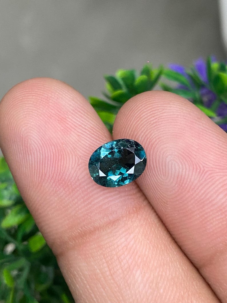 Very Rare Color Natural Blue Tourmaline Oval Cut Faceted Loose Gemstone ...