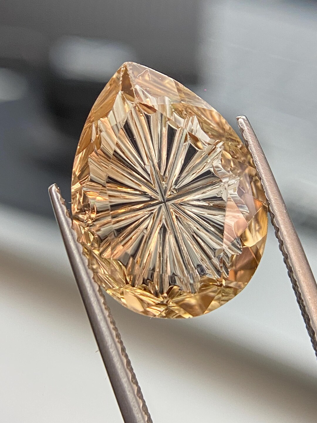 Fantasy Cut Natural Imperial Topaz Pear Cut Gemstone Weight-5.40 Cts ...