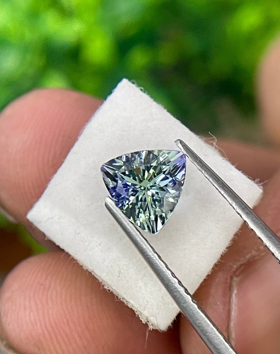 Very Rare and Unique Color Mermaid Natural Tanzanite, Trillion Cut ...