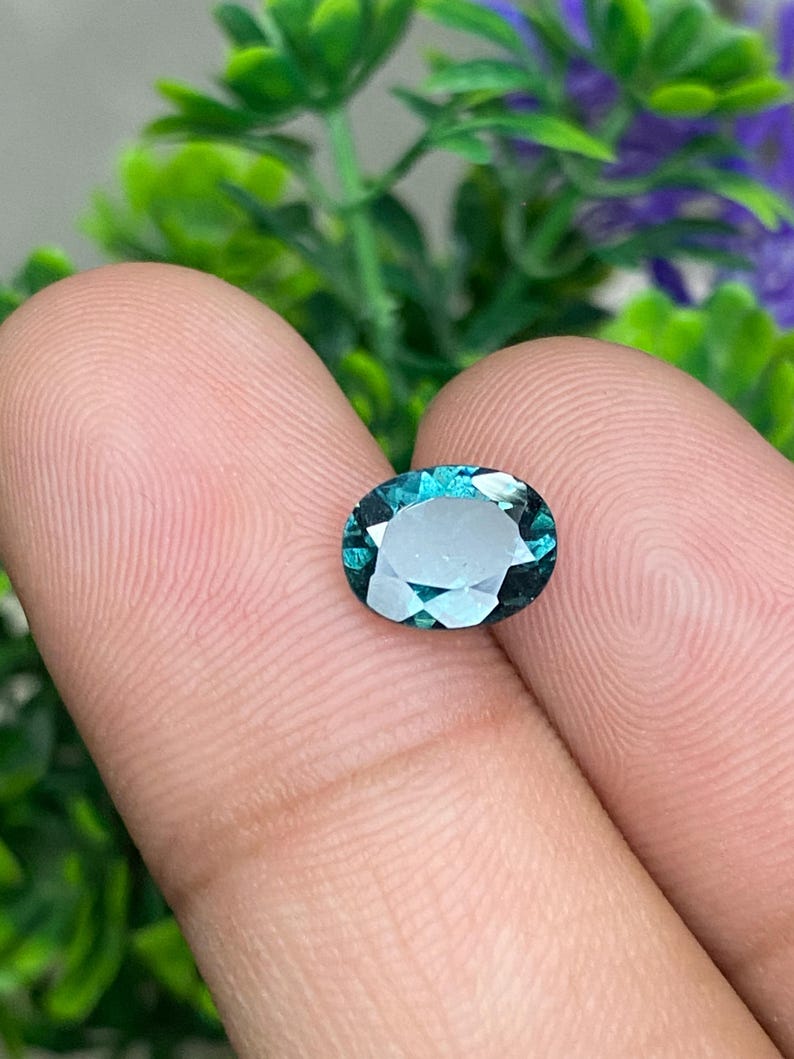 Very Rare Color Natural Blue Tourmaline Oval Cut Faceted Loose Gemstone ...