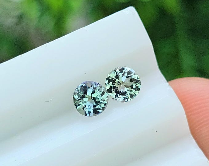 Very Rare Natural Unheated Mermaid Tanzanite Round Pair , 4 Mm , 0.60 ...