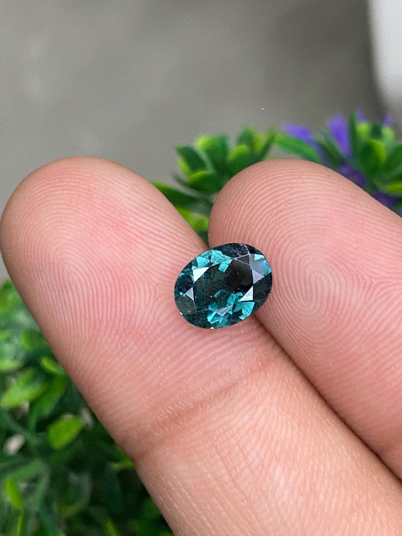 Very Rare Color Natural Blue Tourmaline Oval Cut Faceted Loose Gemstone ...