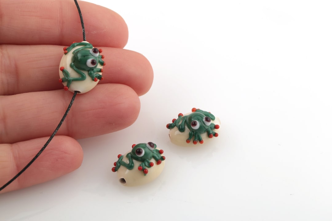 Hand Made Murano Glass Frog Beads, Murano Animal Beads, Glass Frog ...