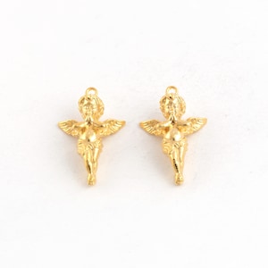 24k Gold Plated Baby Angel Charm, Angel Pendant, Gold Plated Angel ...