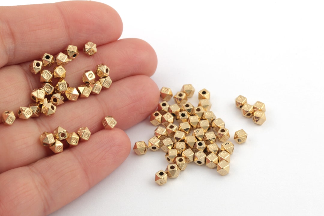 24k Shiny Gold Plated Triangle Beads, Tiny Triangle Spacer Beads ...