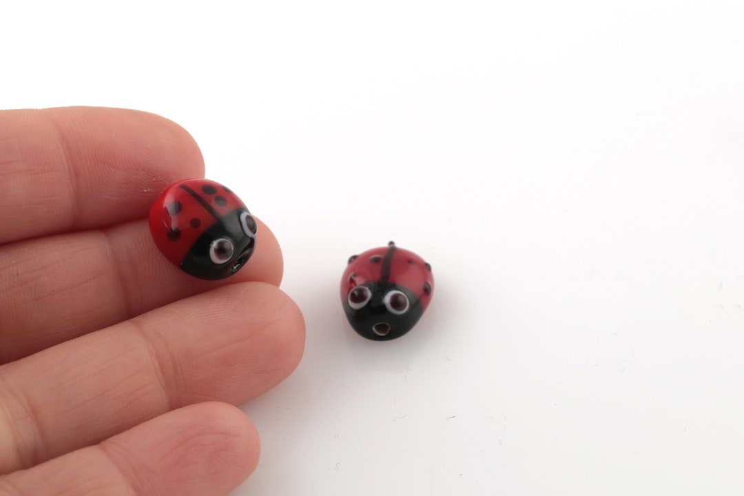 Hand Made Murano Glass Ladybug Beads, Murano Animal Beads, Glass ...