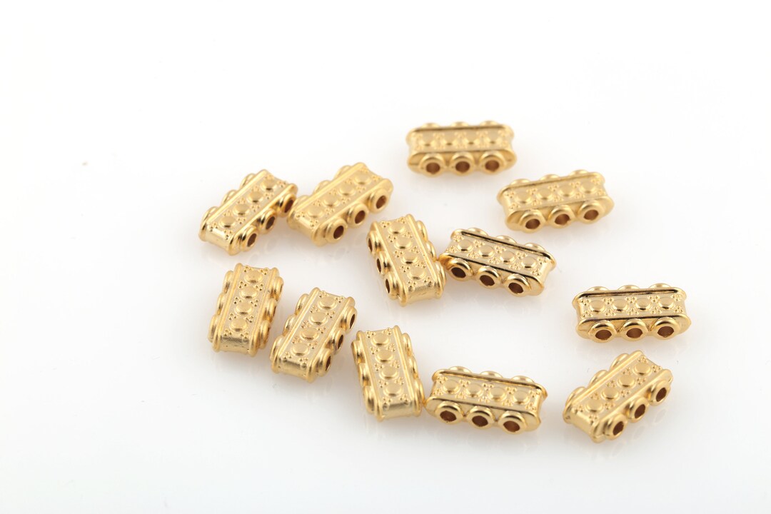 Matt Gold Plated Multi Hole Connectors 3 Holes Rectangle - Etsy