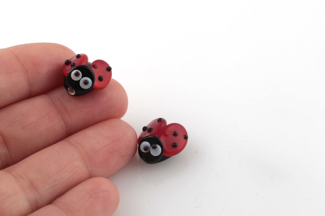 Hand Made Murano Glass Ladybug Beads, Murano Animal Beads, Glass ...