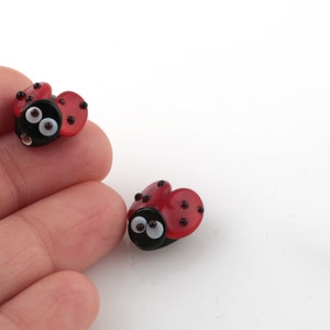 Hand Made Murano Glass Ladybug Beads, Murano Animal Beads, Glass ...