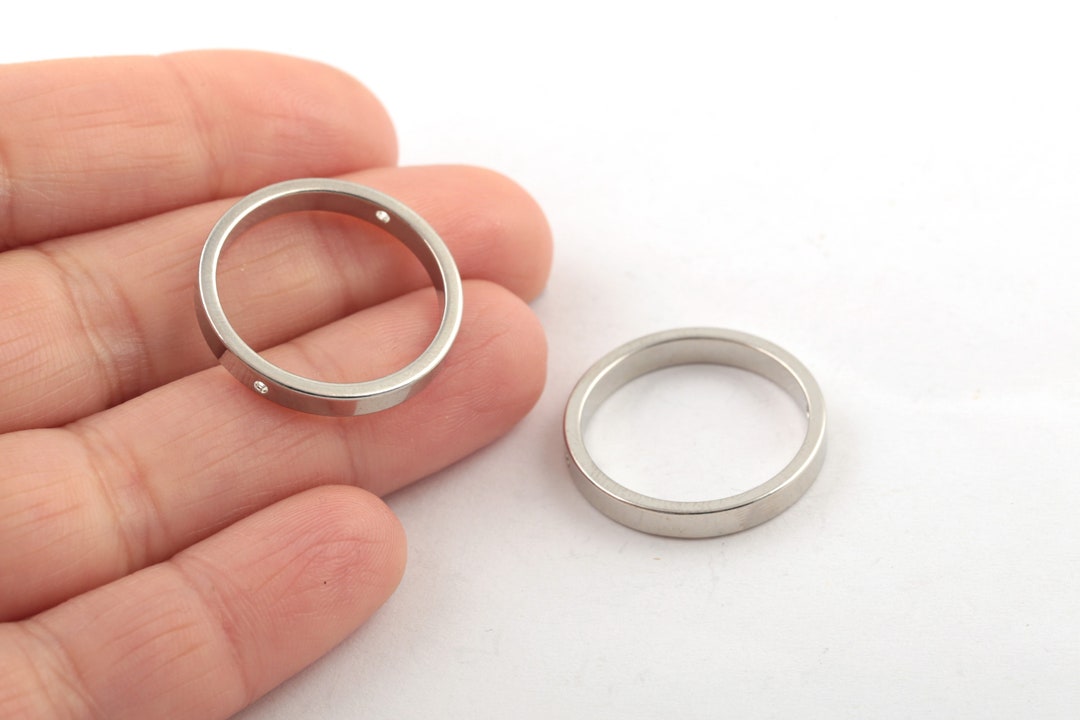 22mm Rhodium Plated Thick Round Connector, Necklace Findings With 2 ...