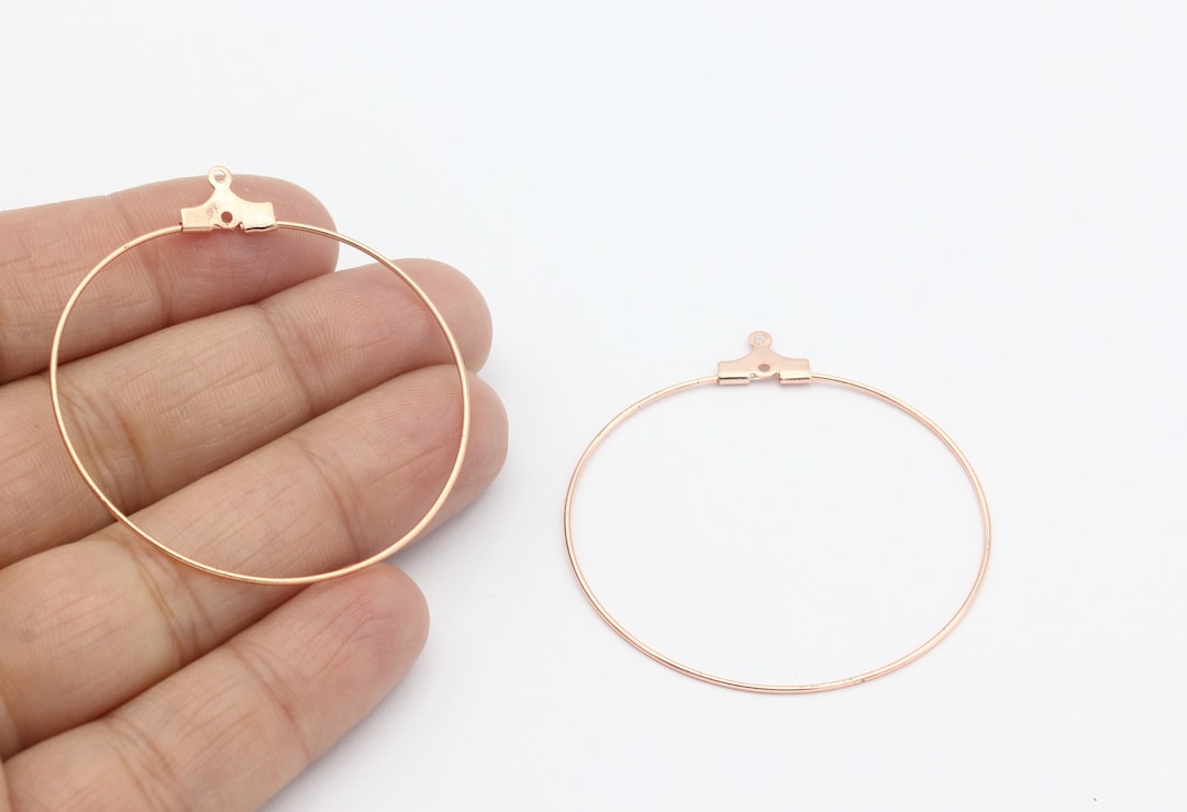 40mm Rose Gold Plated Earring Hoops, Circle Earrings, Gold Plated ...