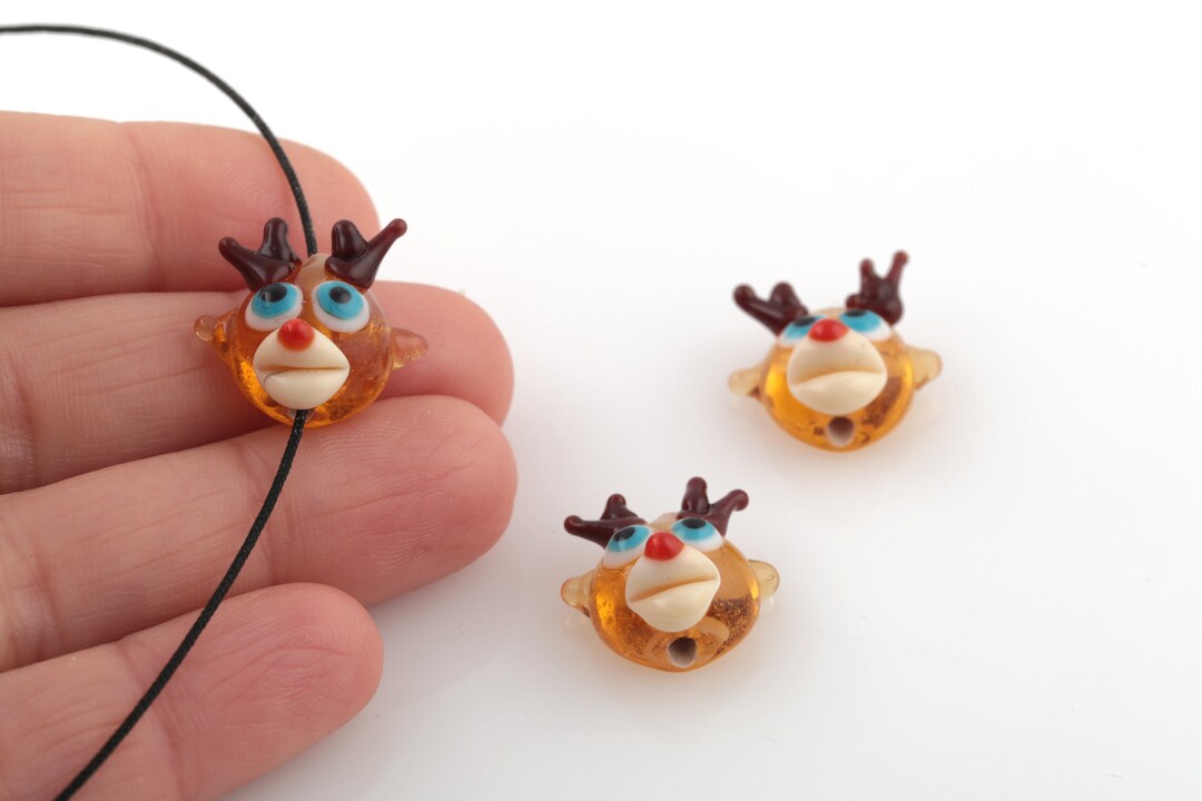 Hand Made Murano Glass Animal Beads, Murano Deer Beads, Animal Beads ...