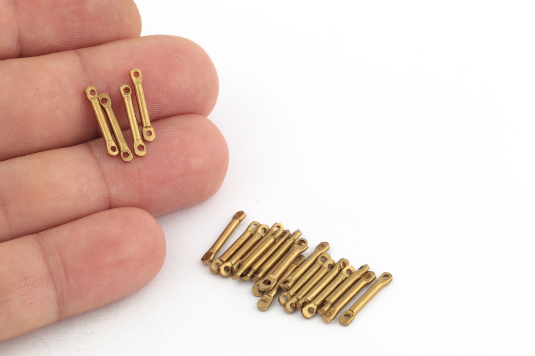 15mm Raw Brass Long Bar, Raw Brass Two Holes Stick Bar, Two Holes Bar ...