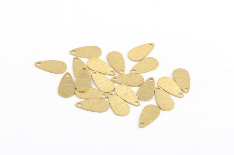 8x15mm Raw Brass Textured Drop Charm, Brass Tear Drop Pendant, Drop ...