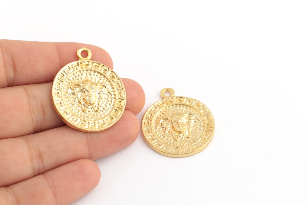 24k Gold Plated Greek Mythology Female Beast Pendant, Gold Plated Snake ...