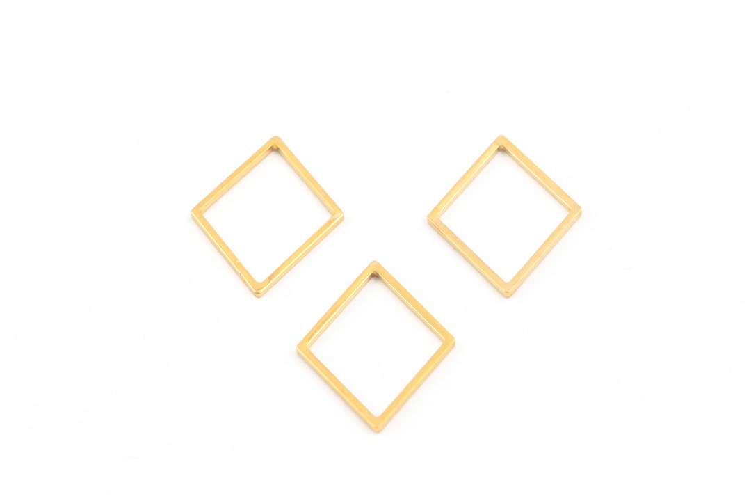 24k Gold Plated Triangle Charms, Triangle Connector, Hollow Triangle ...