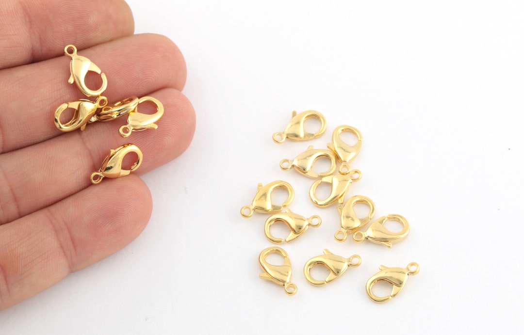 15mm 24k Shiny Gold Plated Parrot Clasp, Lobster Claw Clasp, Necklace ...