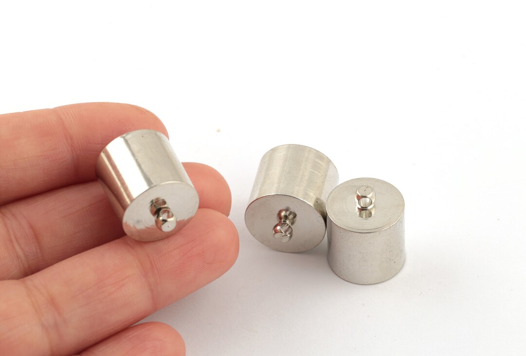 14mm İnner Size Rhodium Plated End Cap, Huge End Caps, Solid Brass End ...