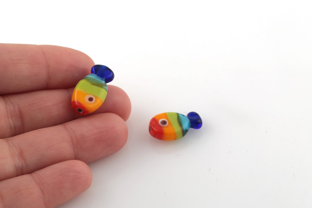 Hand Made Murano Glass Fish Beads, Murano Animal Beads, Glass Fish ...