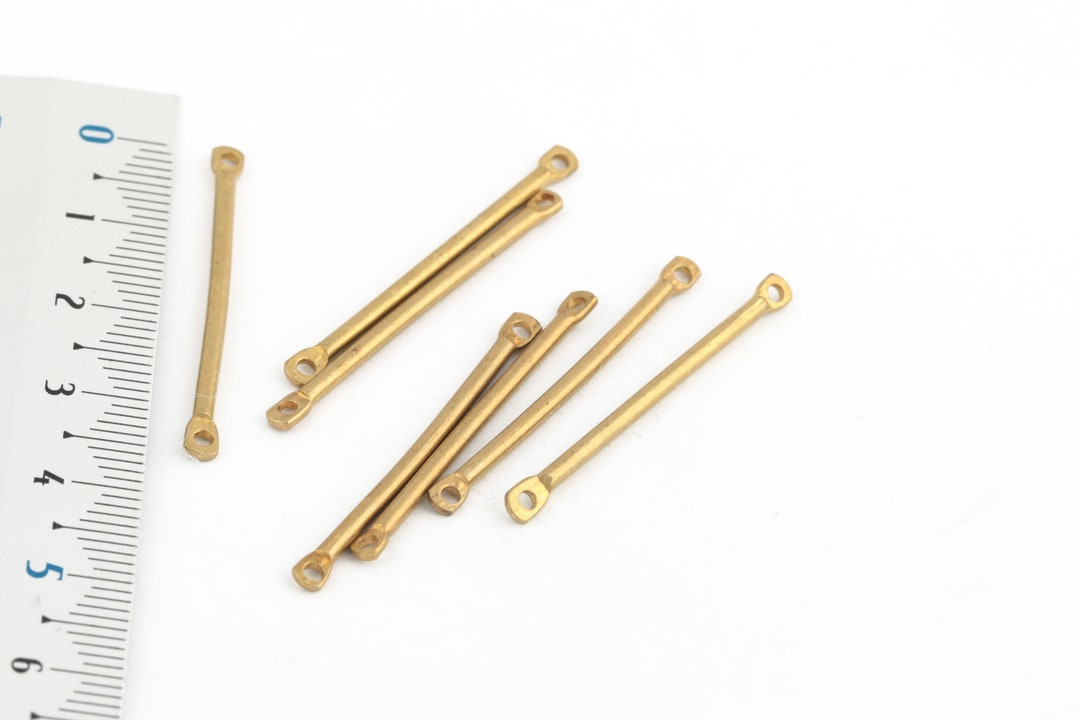 35mm Raw Brass Long Bar, Raw Brass Two Holes Stick Bar, Two Holes Bar ...