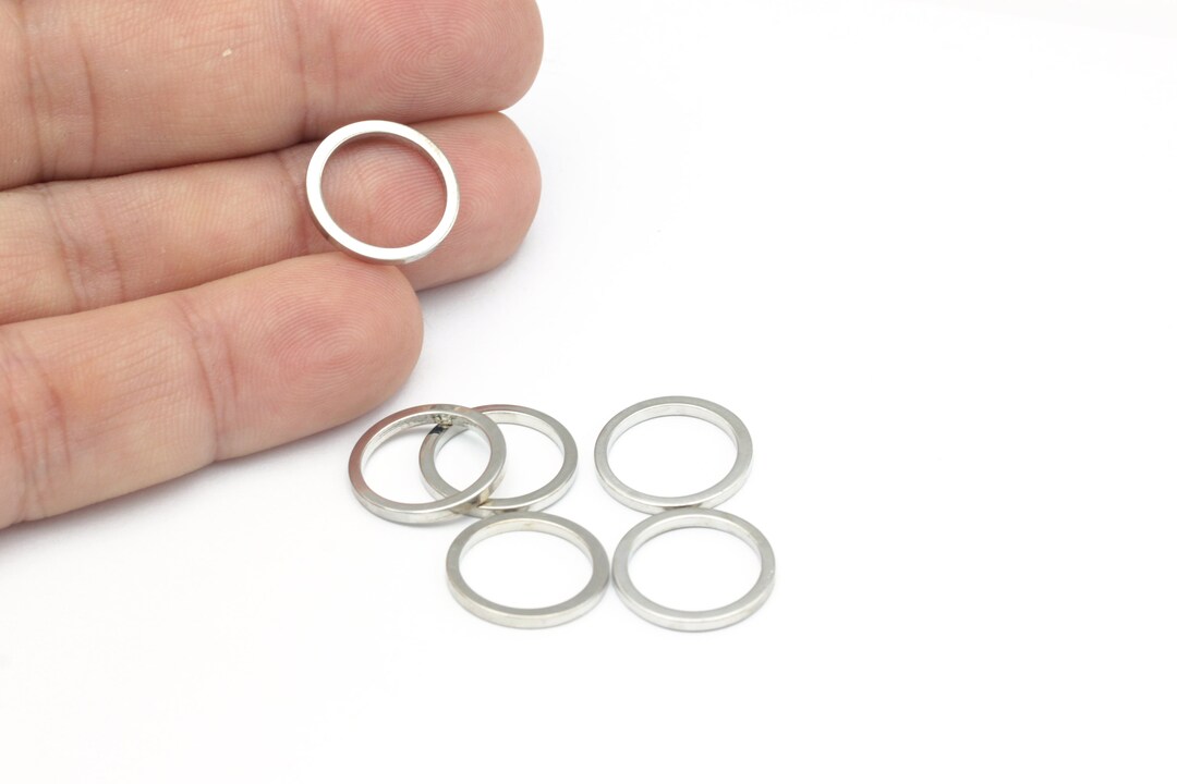16mm Rhodium Plated Closed Ring, Circle Connector, Rhodium Plated Hoops ...