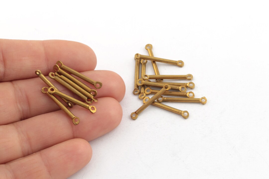 20mm Raw Brass Long Bar, Raw Brass Two Holes Stick Bar, Two Holes Bar ...