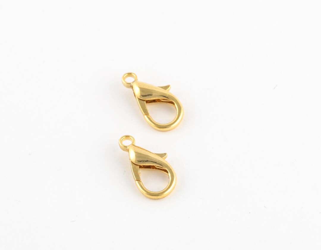 20mm 24k Shiny Gold Plated Parrot Clasp, Lobster Claw Clasp, Necklace ...