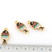 24k Shiny Gold Plated Fish Charms, Enamel Fish Pendant, Colored Animal ...