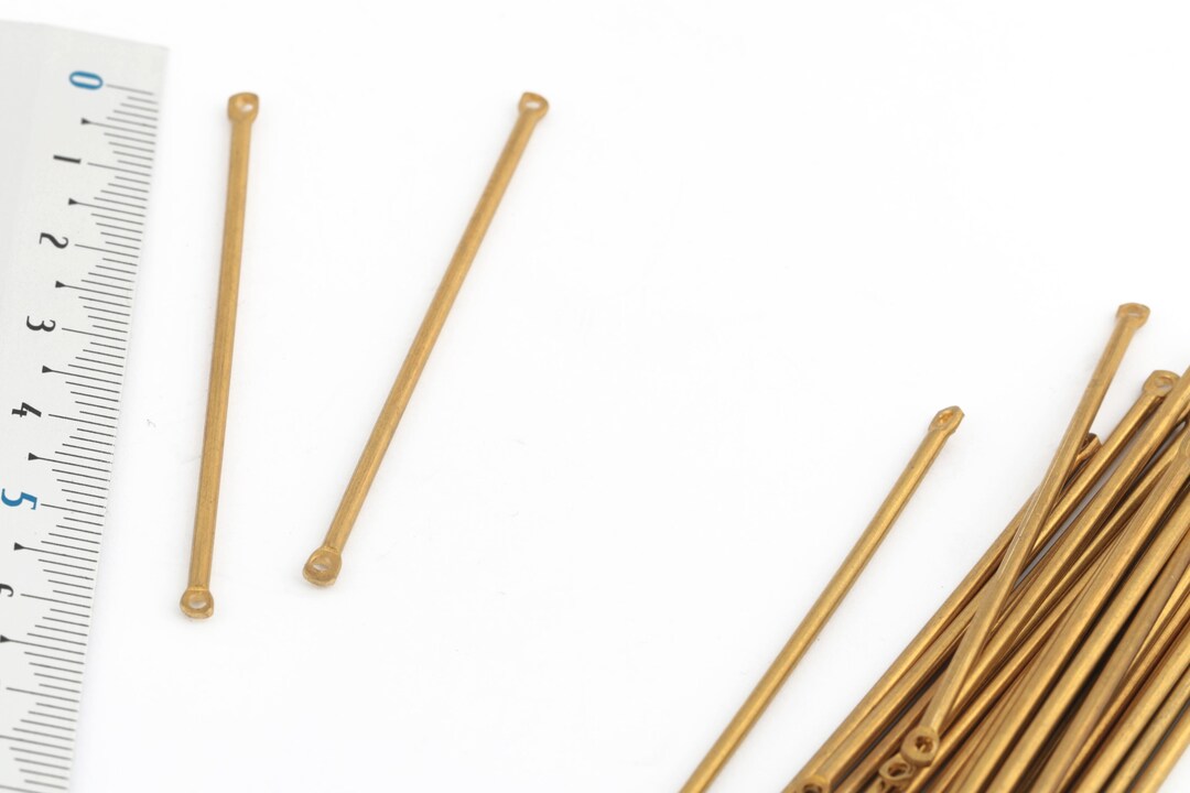 60mm Raw Brass Long Bar, Raw Brass Two Holes Stick Bar, Two Holes Bar ...