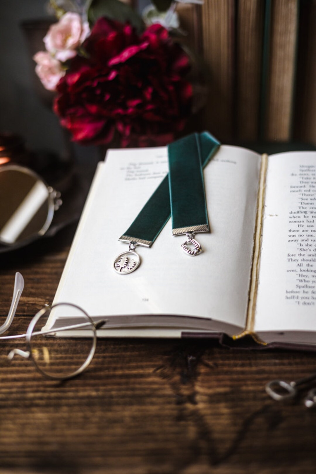 Twilight Inspired Dark Green Ribbon Bookmark, Team Jacob Bookmark ...