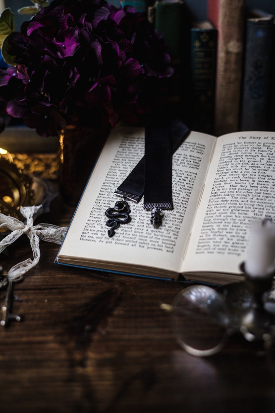 Hades Bookmark, Black Velvet Ribbon Bookmark, Mythology Bookmark ...