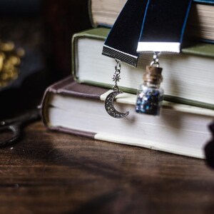 Stardust, Dark Blue Velvet Ribbon Bookmark, Celestial Inspired Bookmark ...