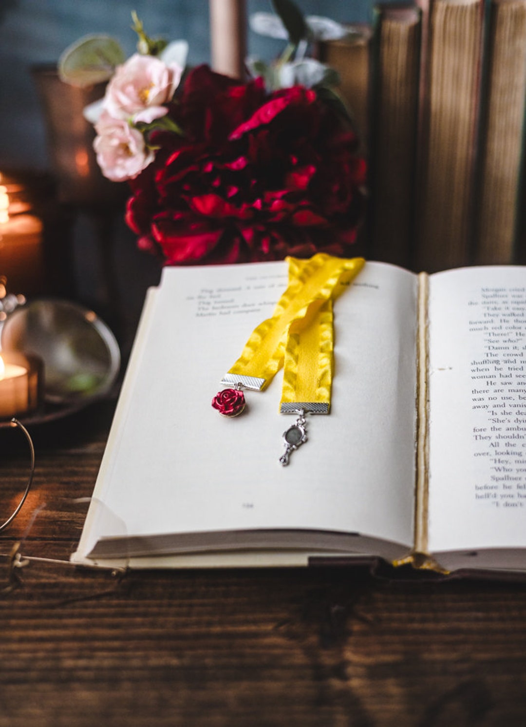 Beauty and the Beast Inspired Ribbon Bookmark, Belle, Bookmark, Bookish ...