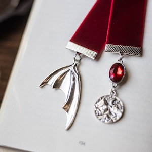 Cassian, Dark Red Velvet Ribbon Bookmark, Bookish Gift, Book Lover Gift ...