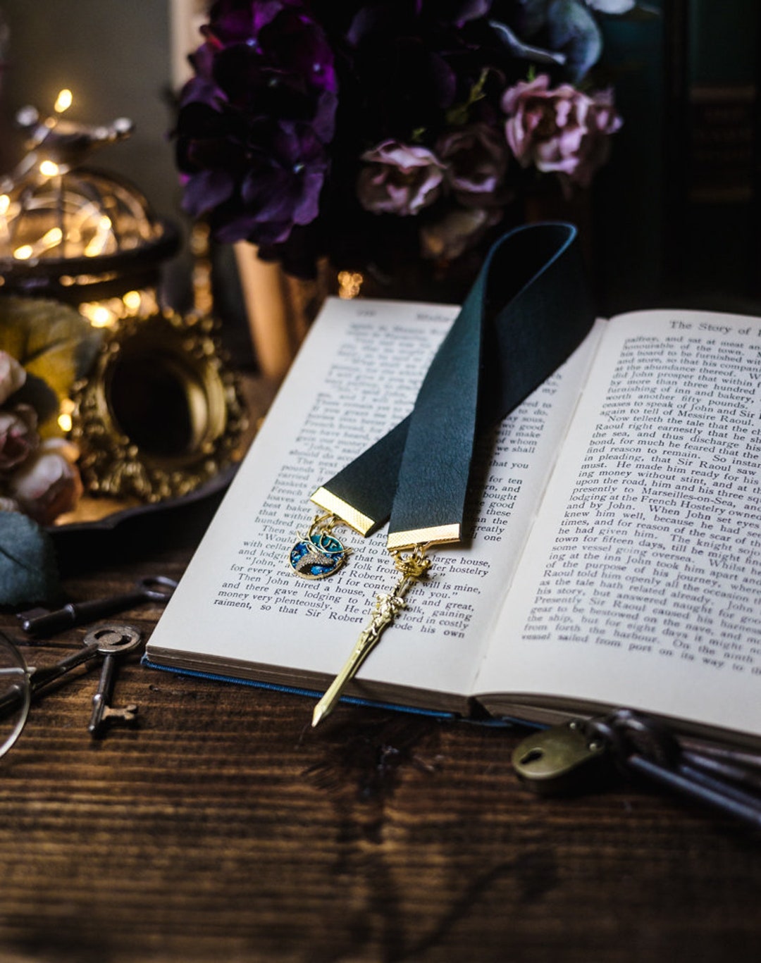 Aelin Inspired Green Leather Bookmark, Charmed Bookmark, Book Accessory ...