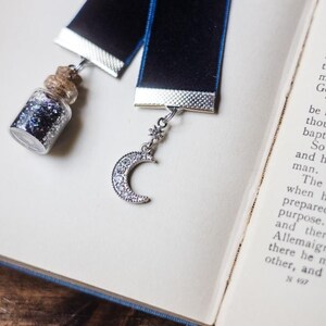 Stardust, Dark Blue Velvet Ribbon Bookmark, Celestial Inspired Bookmark ...