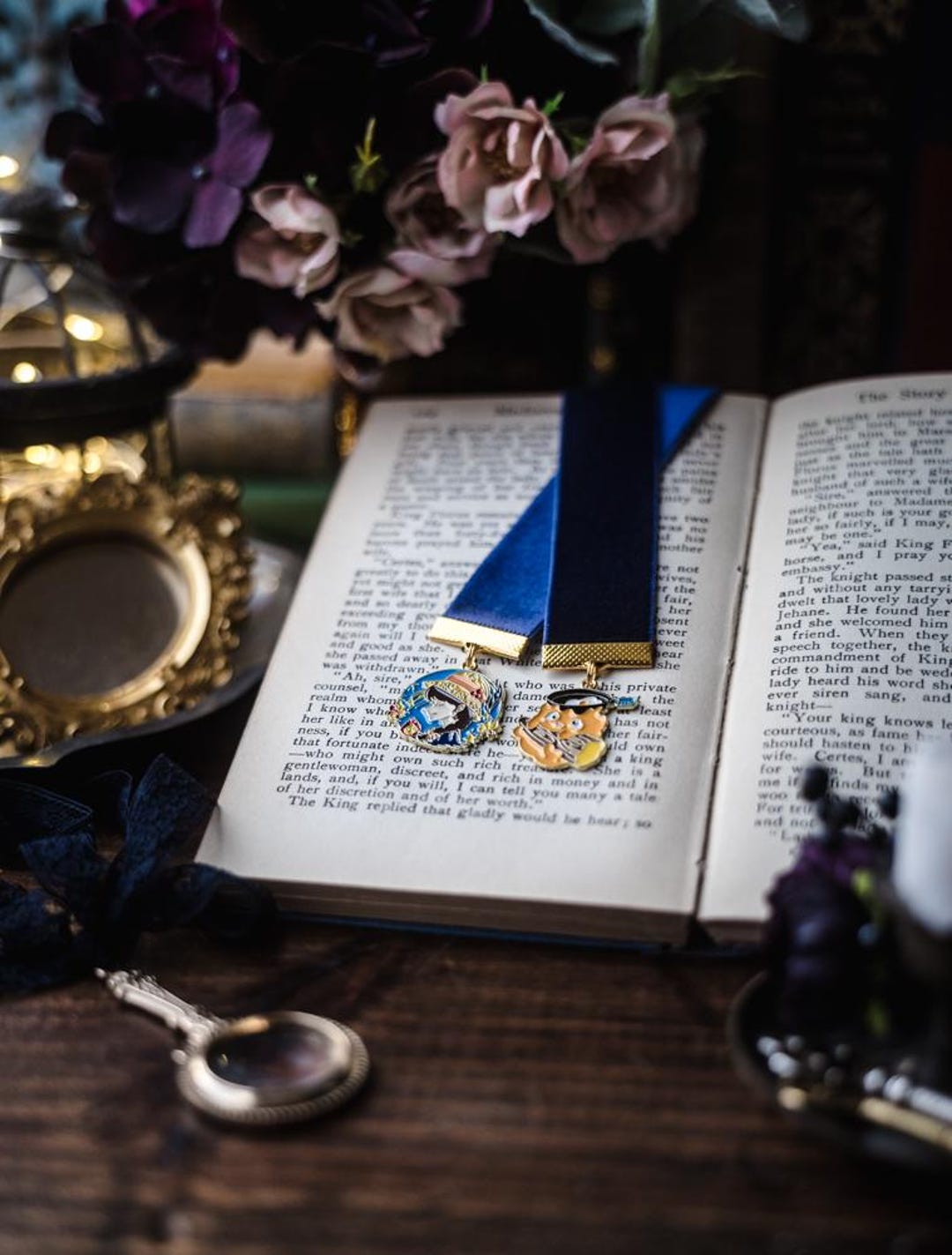 Howl's Moving Castle Bookmark: Sophie, Calcifer, Navy Velvet Ribbon - Etsy