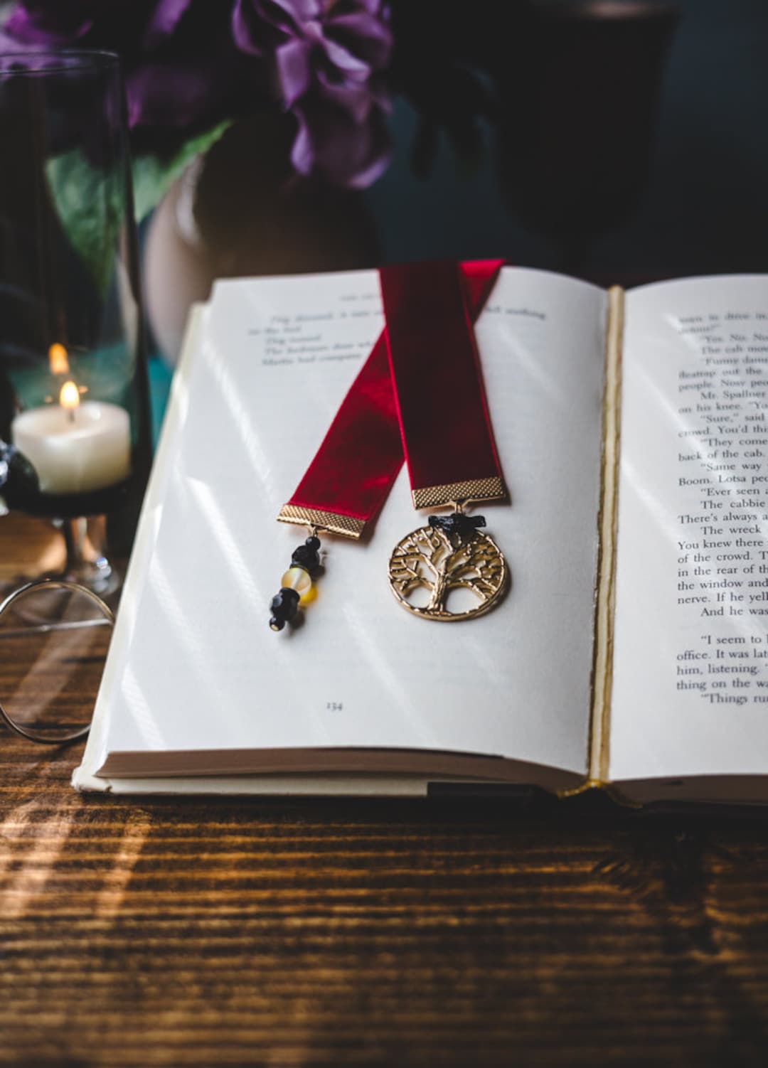 One Dark Window, Dark Red Velvet Ribbon Bookmark, Bookish Merch, the ...