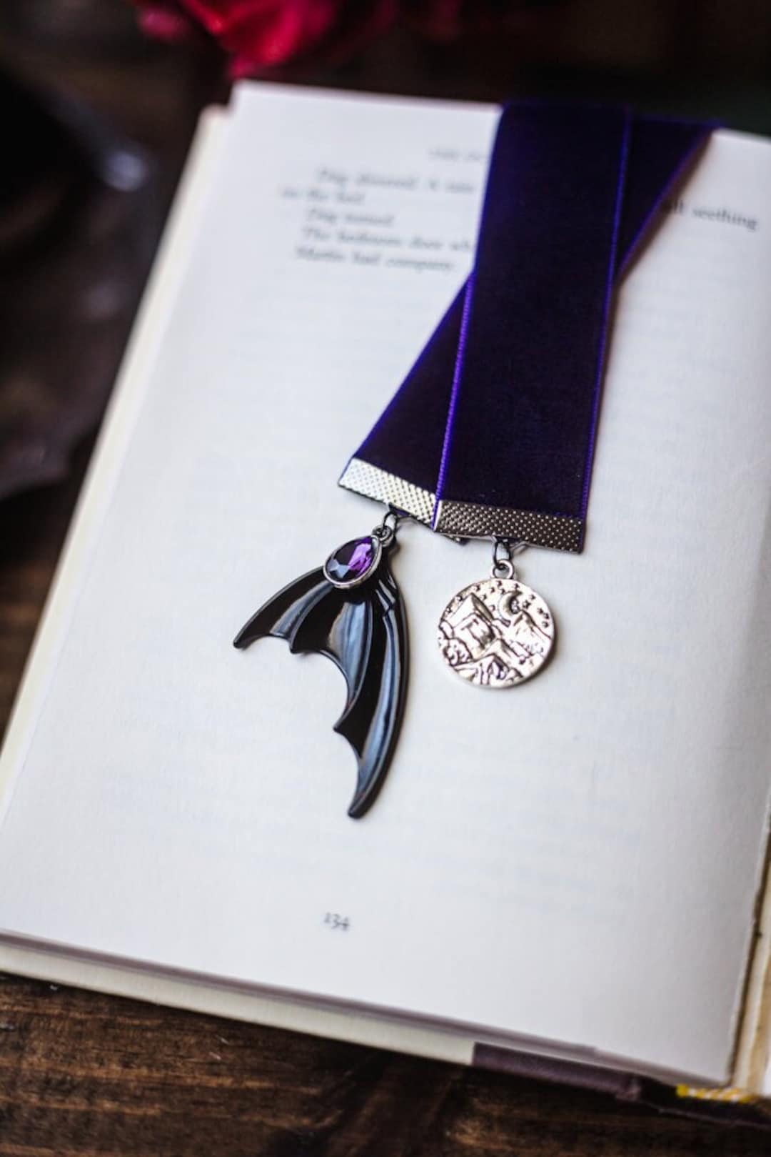 Rhysand, Dark Purple Velvet Ribbon Bookmark, Bookish Gift,reader Gift ...